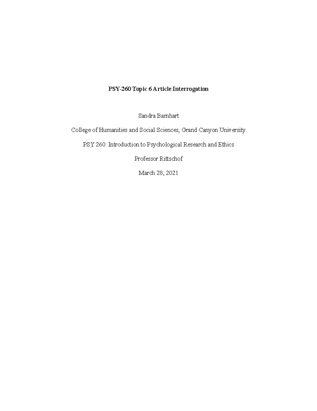 PSY 260 RS T6 Article Interrogation - PSY-260 Topic 6 Article ...