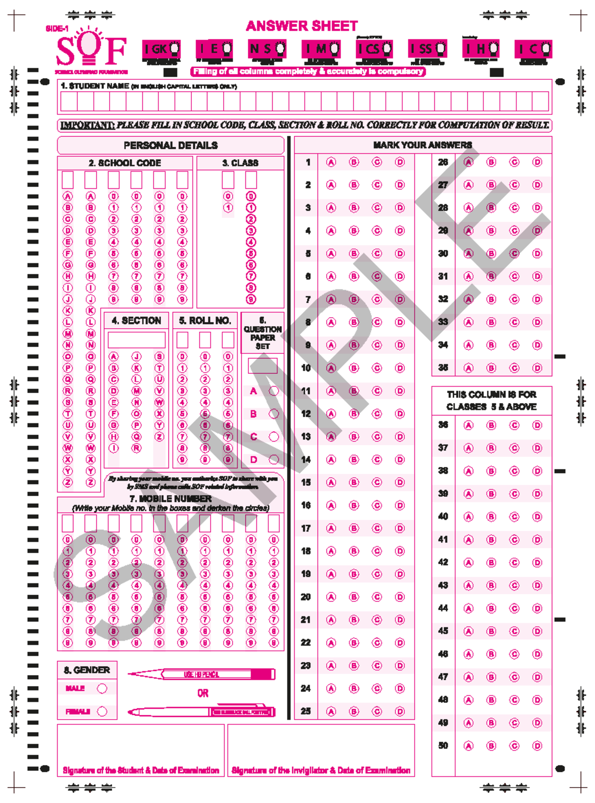 Sof sample omr sheet - ANSWER SHEET (Formerly SOF NCO) Introducing SOF ...