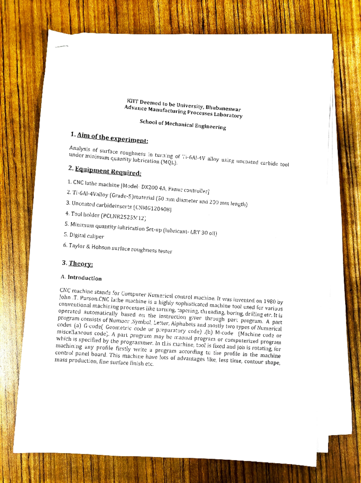 Lab manual (MQL) - KIIT material - KIIT Deemed to be University ...