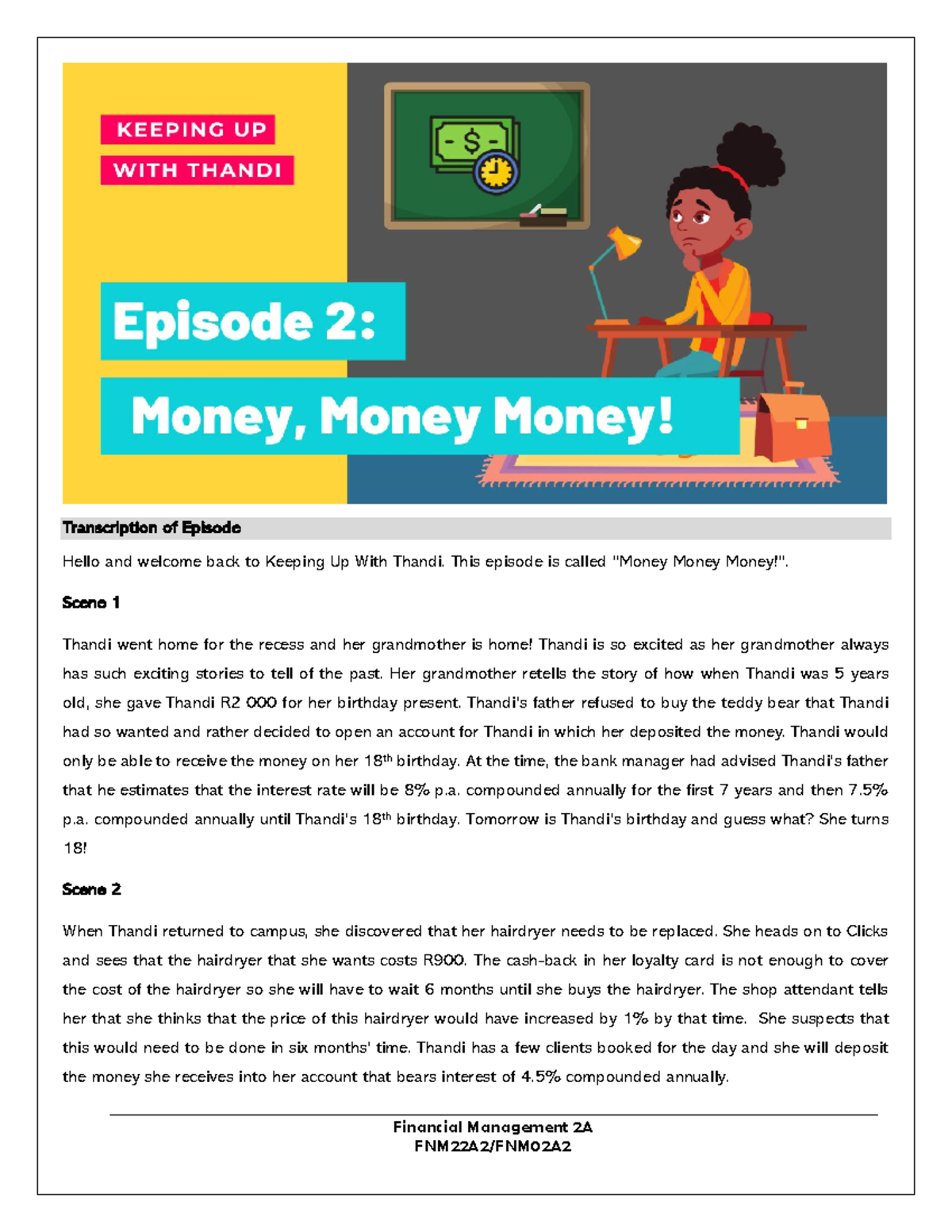 Episode 2_Money - Financial Management 2A Transcription of Episode ...