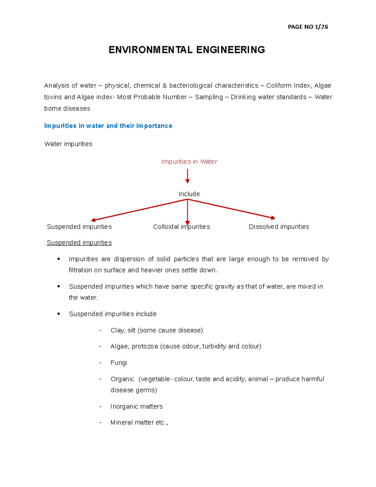 TE EE-2 - PAGE NO 1/ ENVIRONMENTAL ENGINEERING Analysis of water ...