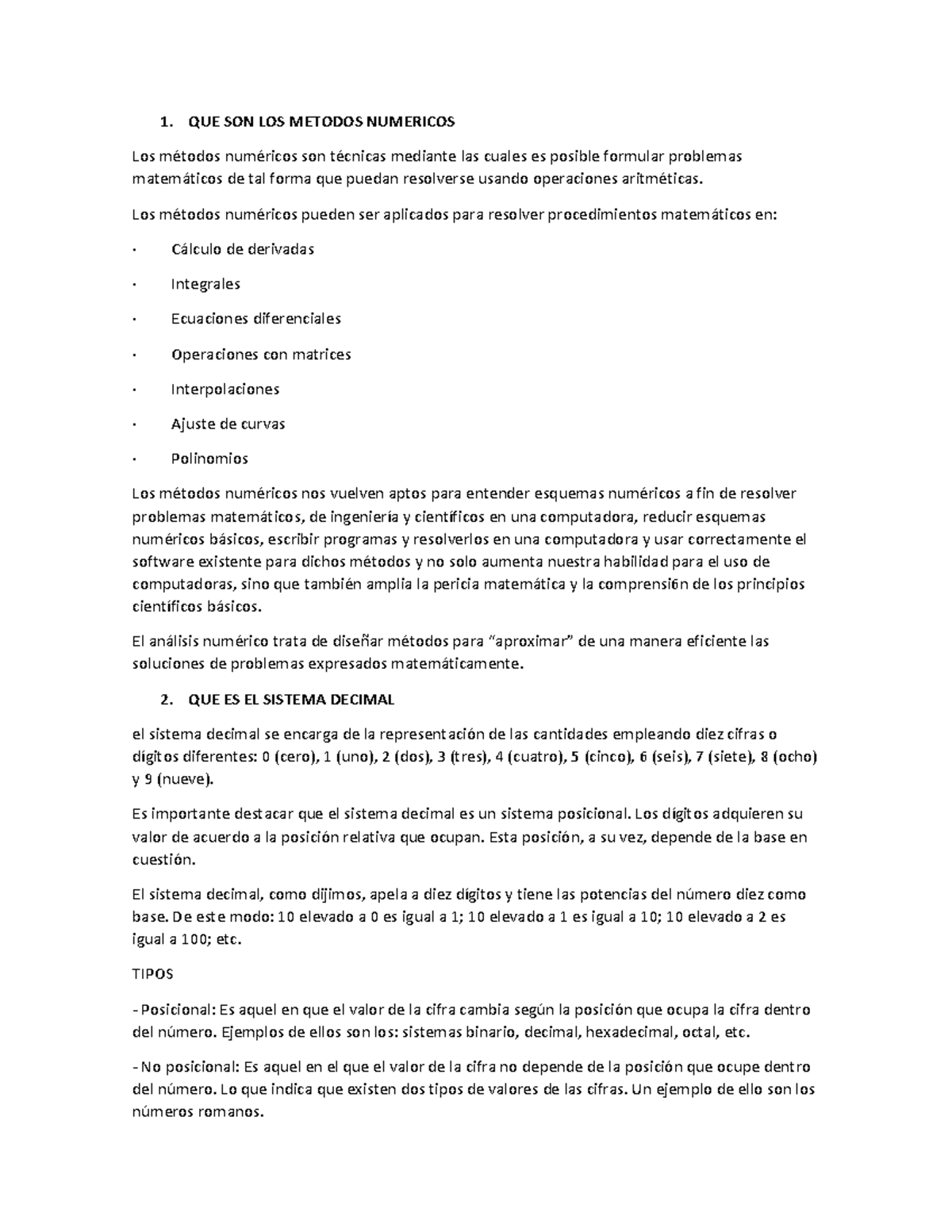 QUE SON LOS Metodos Numericos-convertido - Warning: TT: undefined function: 32 Warning: TT ...