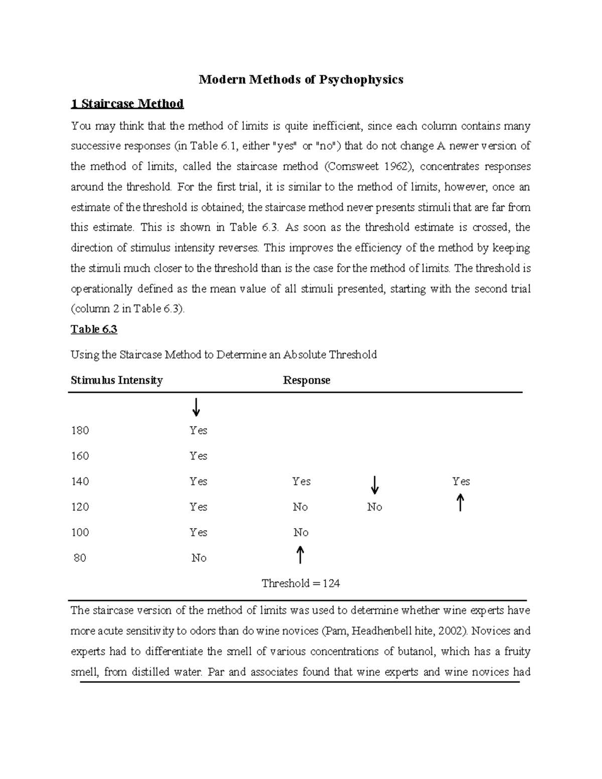 Modern Methods of Psychophysics - For the first trial, it is similar to ...