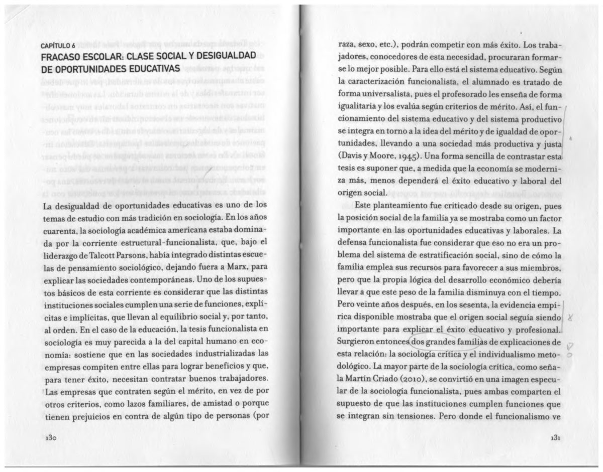 Estructura social desigualdad - C A P ÍT U L O 6 FRACASO ESCOLAR: CLASE ...