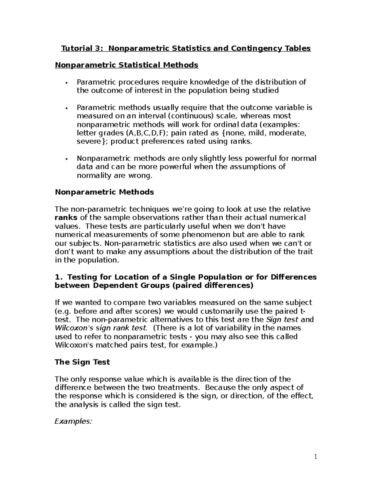 Tutorial 3 - Lecture notes 3 - Tutorial 3: Nonparametric Statistics and ...