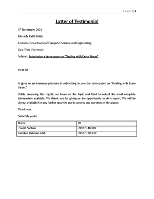 Assignment - Assignment Course Code: CSE 101 Section: 11 Submitted to Md. Mohsin Uddin Senior ...