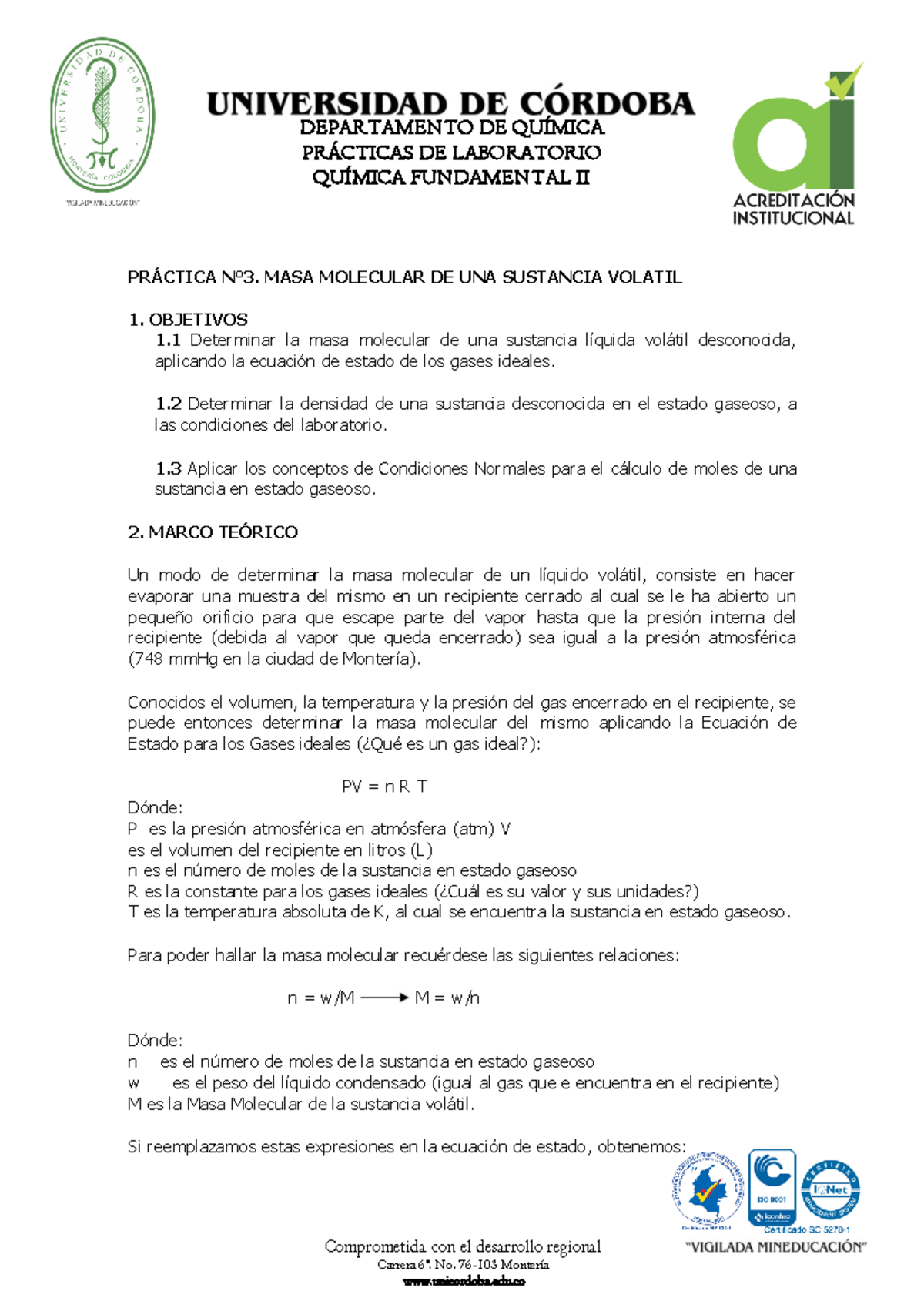 Manual Prácticas DE Quimica Fundamental II-16-19 - PR¡CTICAS DE ...