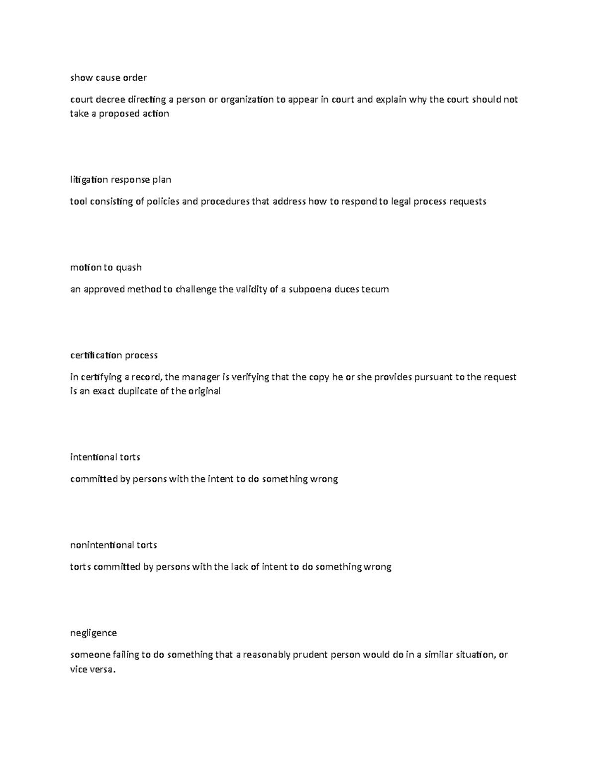 Meidcal law part 3 - legal aspects notes terms - show cause order court ...