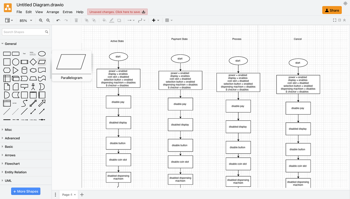 Hradware-Flowchart - diagrams - File Edit View Arrange Extras Help ...