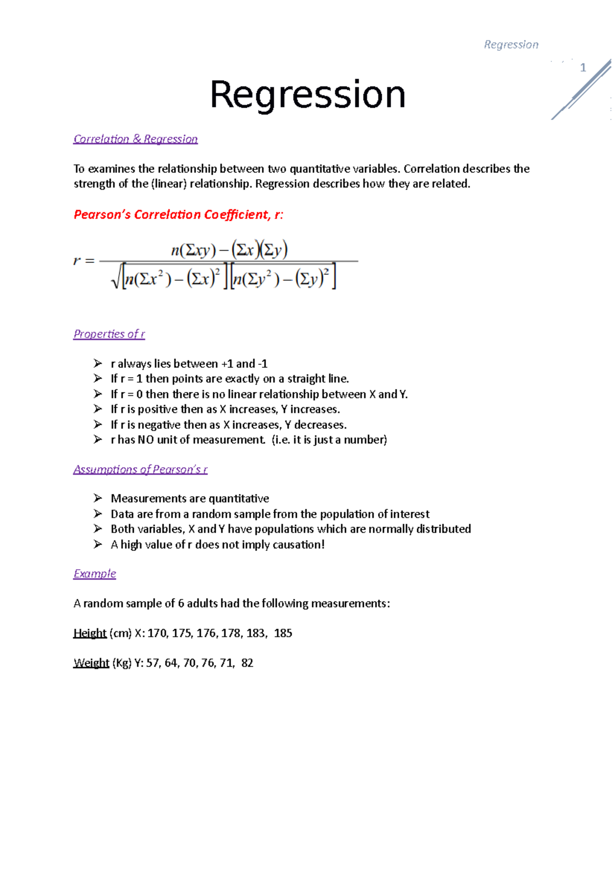 Lecture notes, lecture 5 - Regression - Regression Regression ...
