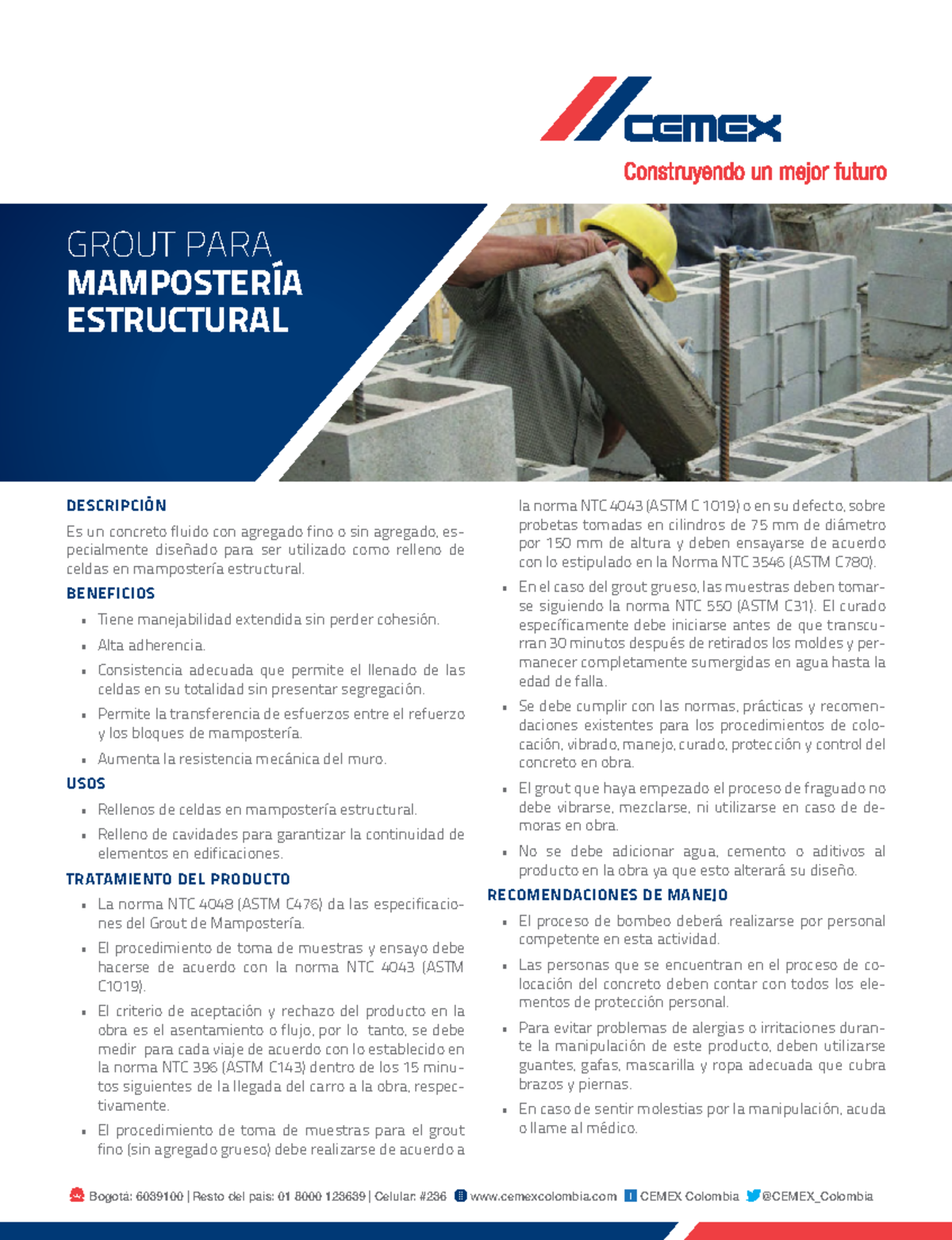 Concreto especial grout mamposteria estructural - Bogotá: 6039100 ...