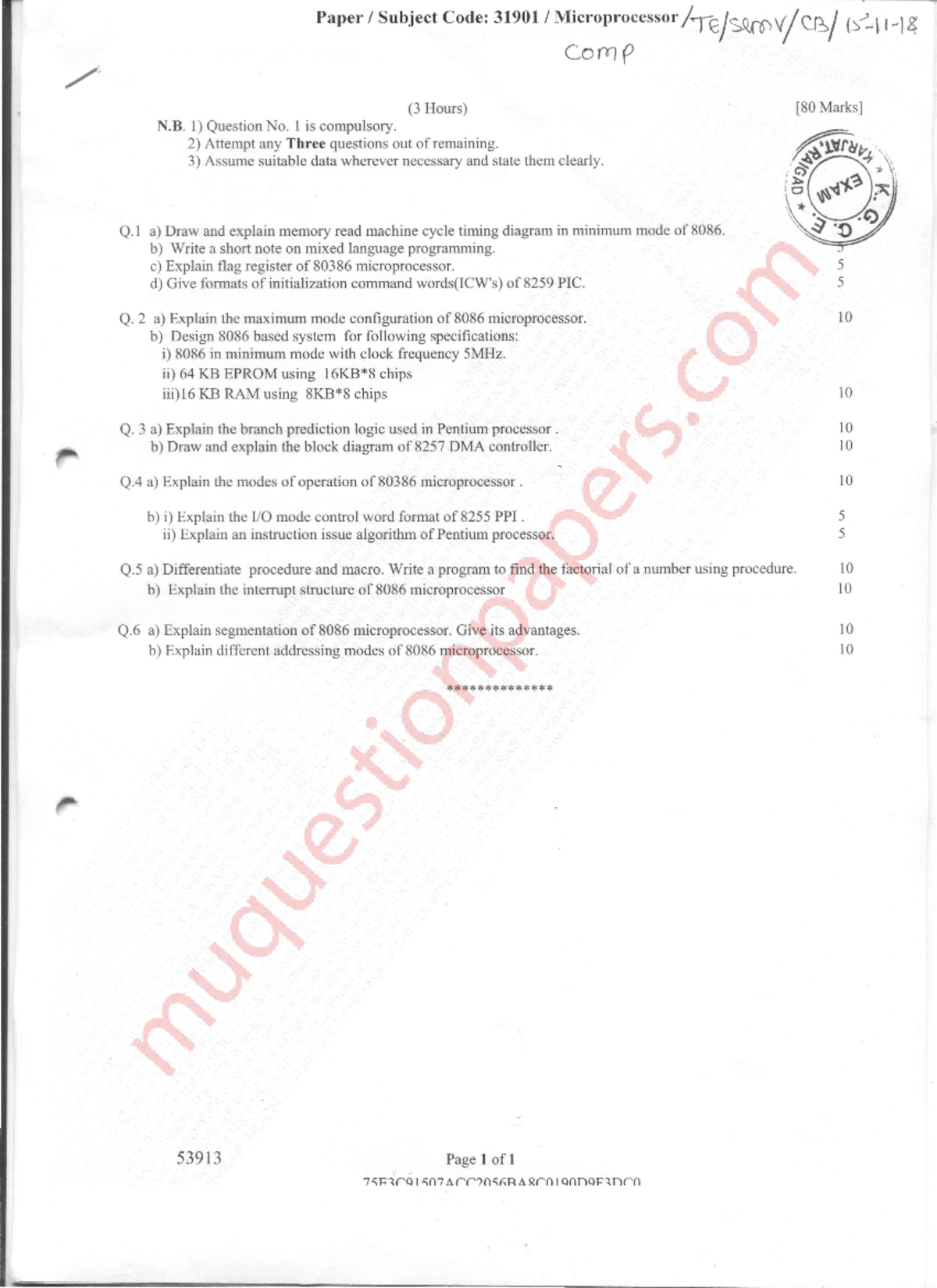 TE-Comps SEM5 MP- Cbcgs DEC18 - Machine Learning - Studocu