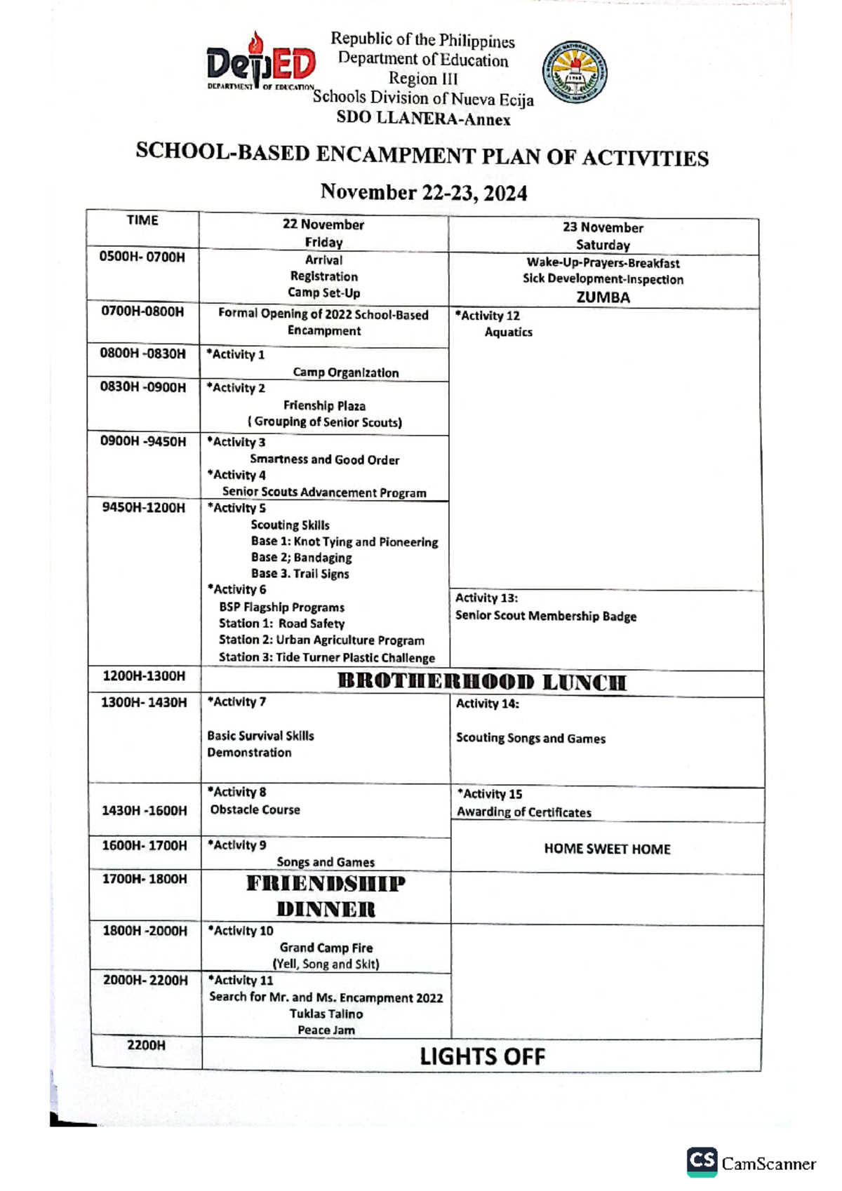 Plan-of-Activities - Plan of Activities - Republic of the Philippines ...