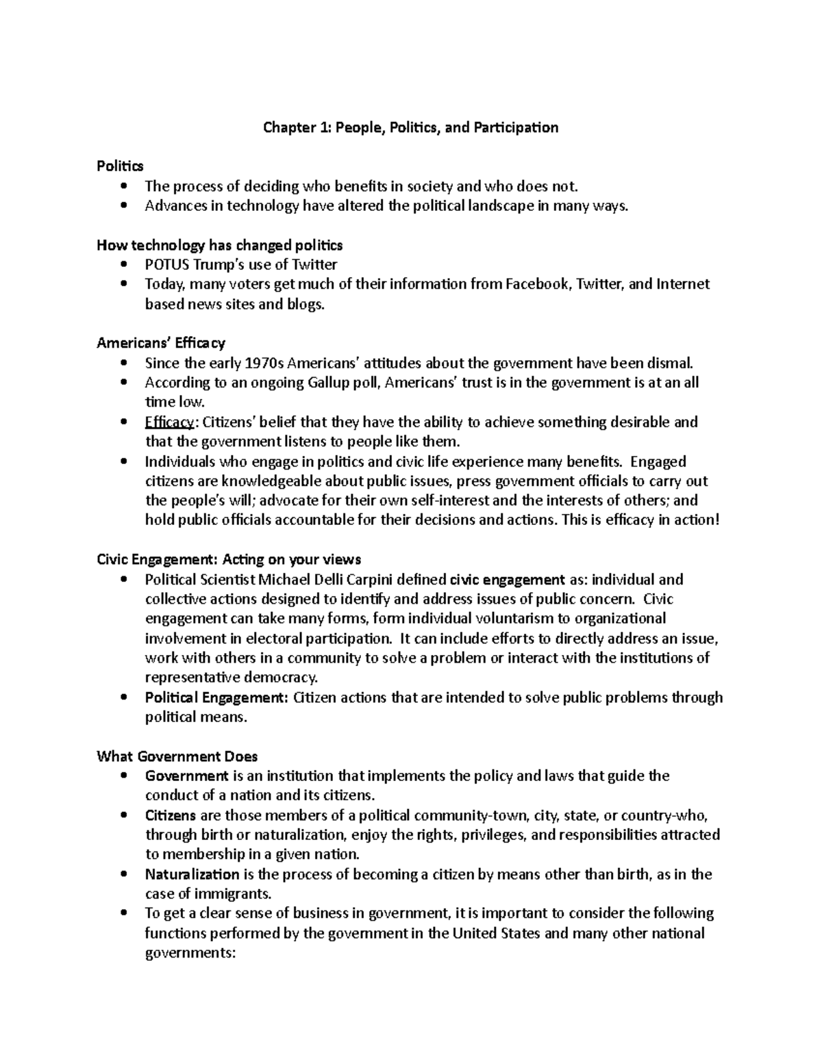 National Govenment - Chapter 1 - People, Politics, and Particiapation ...
