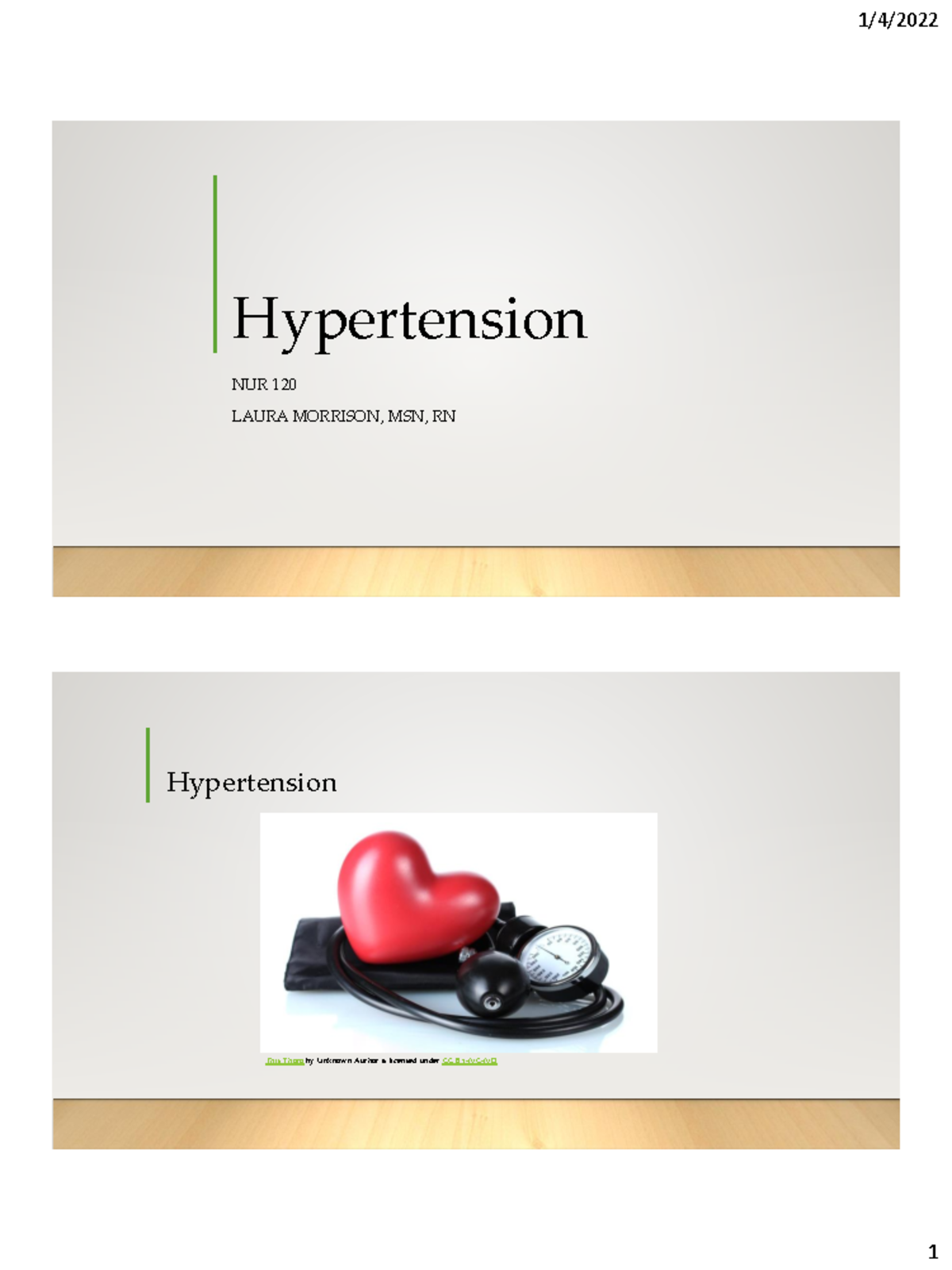 Week 9 - Hypertension - lecture material - Hypertension NUR 120 LAURA ...
