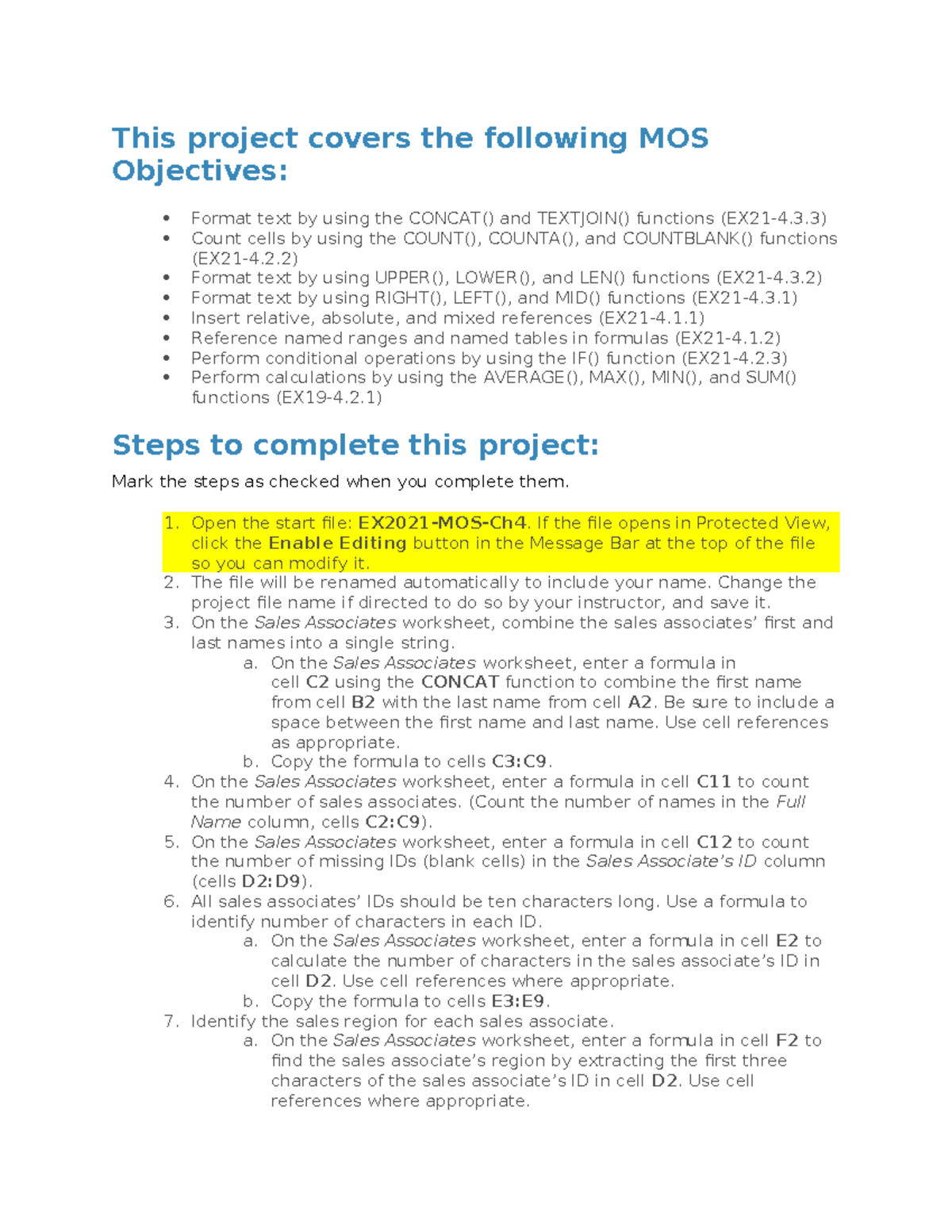 Project 4 steps - ytyerstd - This project covers the following MOS ...