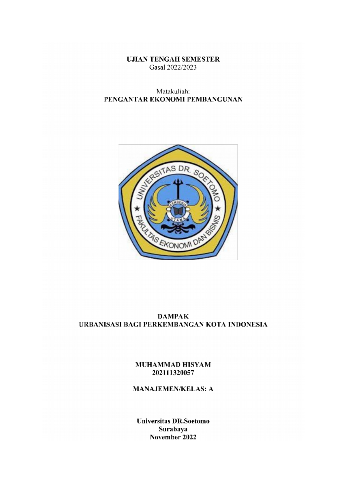 Makalah uts muhammad hisyam 20211132005 7 - KATA - Studocu