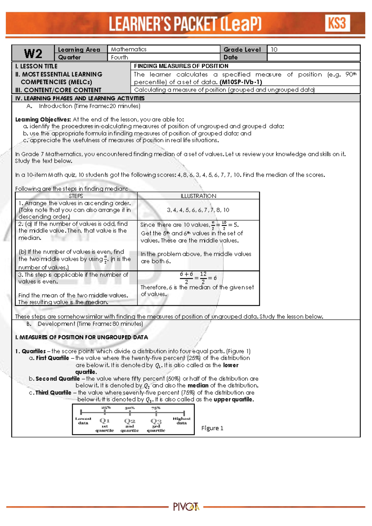 Q4 Math 10 Week 2 - W Learning Area Mathematics Grade Level 10 Quarter ...