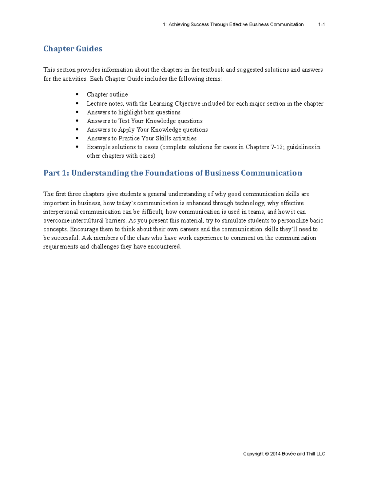 Chapter 1 Achieving Success Through Effective Business Communication