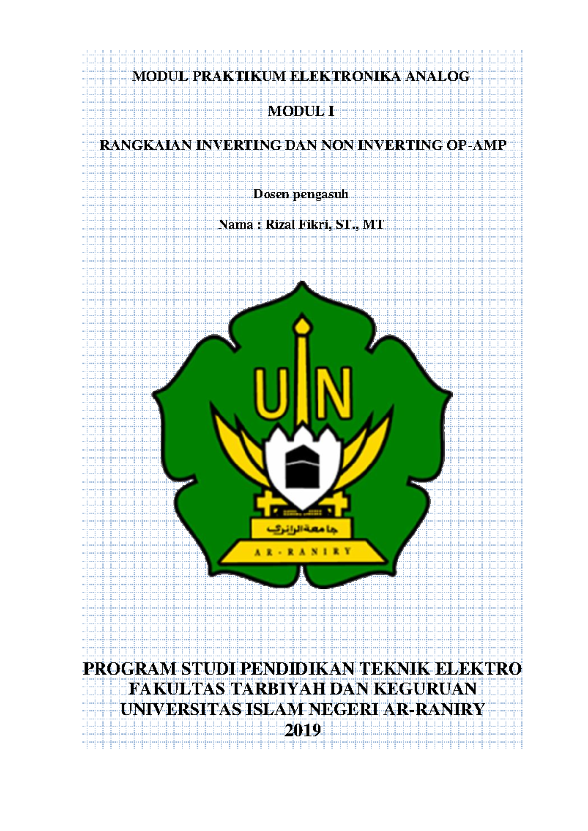 Perc 1 Rangkaian Inverting dan Non Inverting Op-Amp - MODUL PRAKTIKUM ...