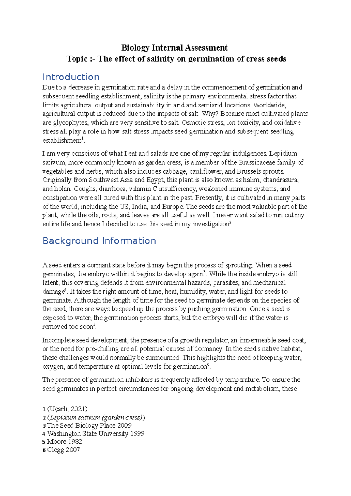 Cress seeds biology IA - hello - Biology Internal Assessment Topic ...