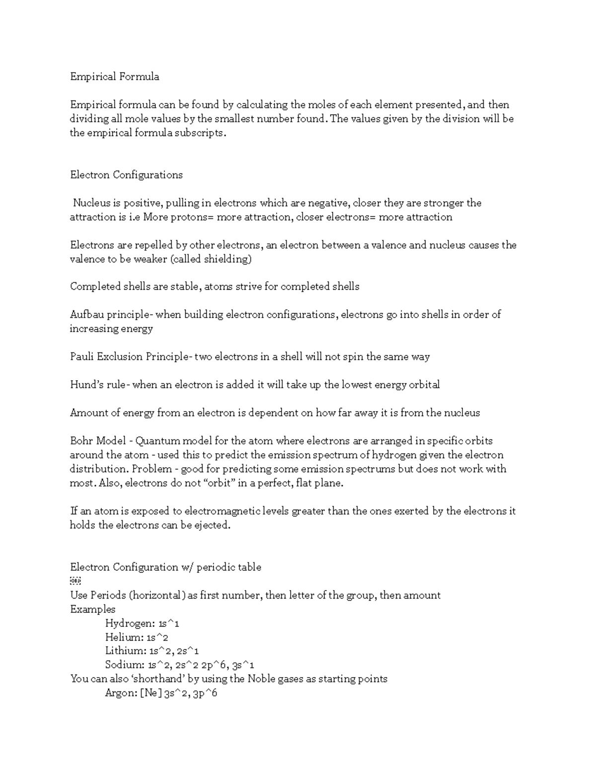 Chapter 2 Chem - Empirical Formula Empirical formula can be found by ...