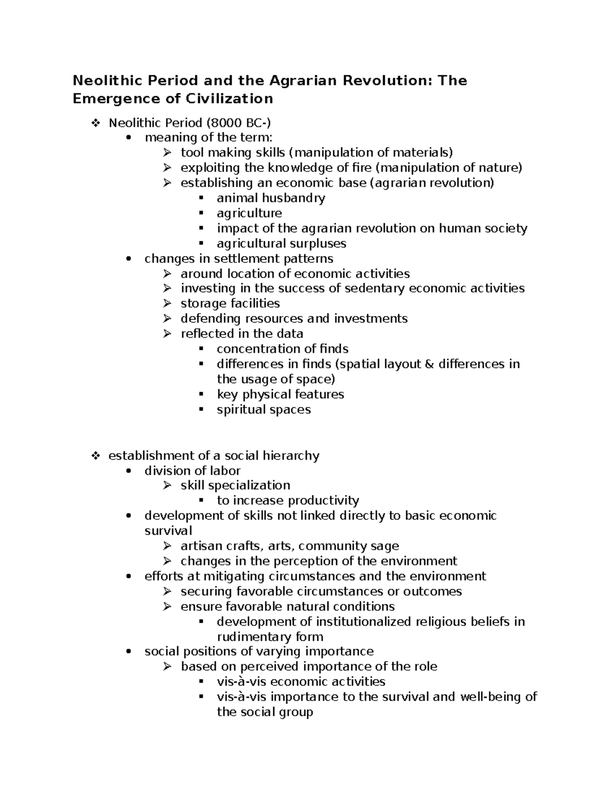 World History Chapter 2 - Neolithic Period and the Agrarian Revolution ...