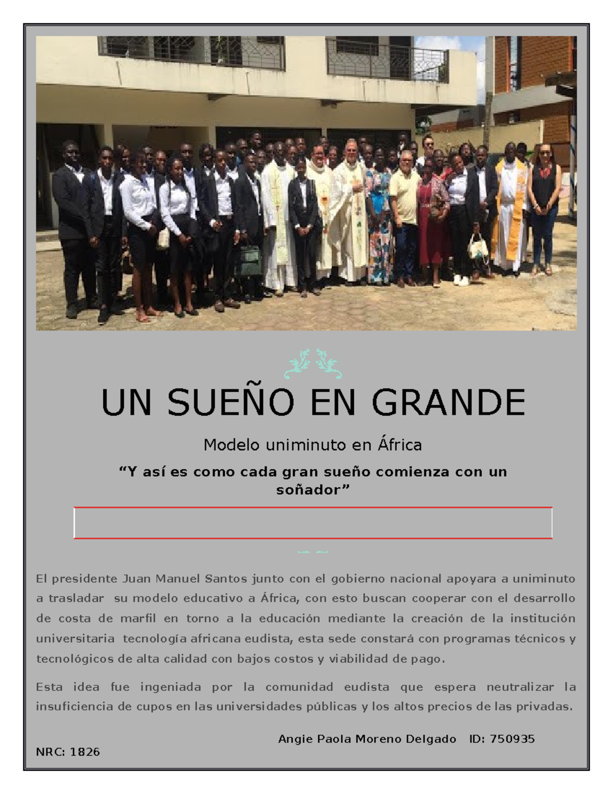 Periodico informativo UNIMINUTO - El presidente Juan Manuel Santos ...