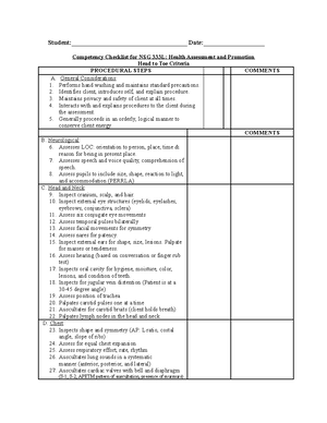 Cardiac Assessment - Script for check-offs - Would you pull your gown ...