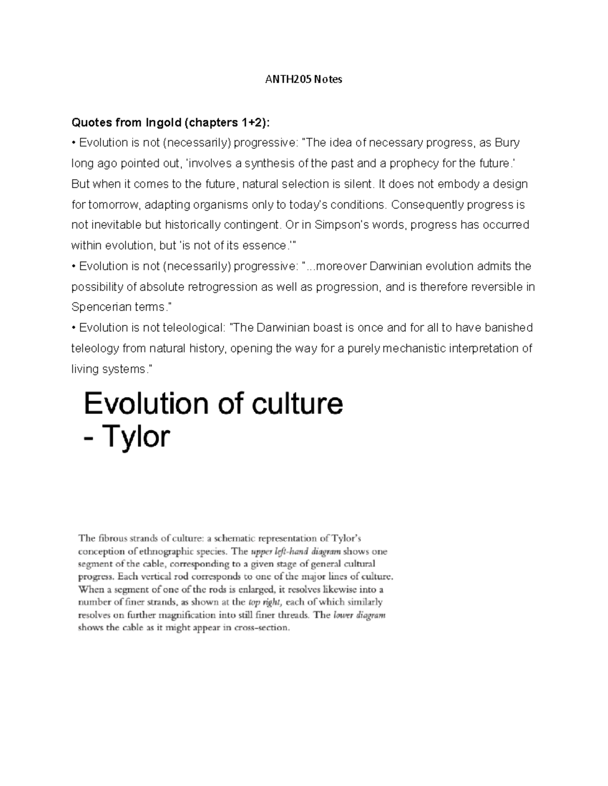 ANTH205 Notes Lecture 1-2 - ANTH205 Notes Quotes from Ingold (chapters ...