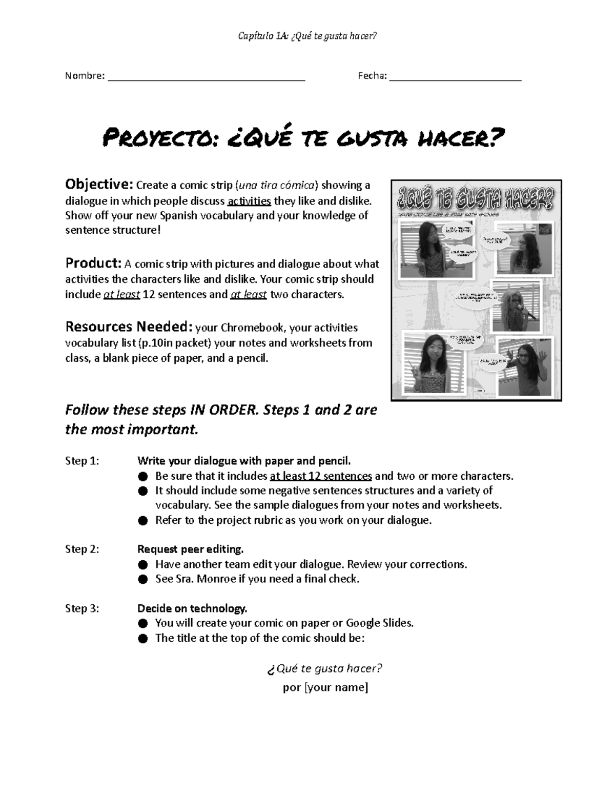 Comic Project ¿Qué te gusta hacer (1) - Capítulo 1A: ¿Qué te gusta ...