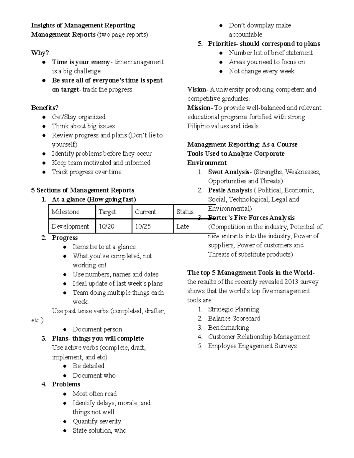 Insights of Management Reporting - Insights of Management Reporting ...