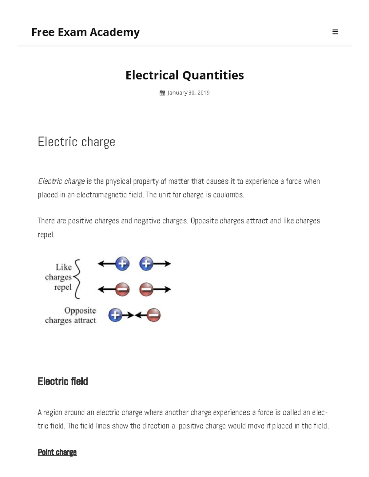 Electrical Quantities Free Exam Academy - Free Exam Academy Electrical Quantities January 30 ...