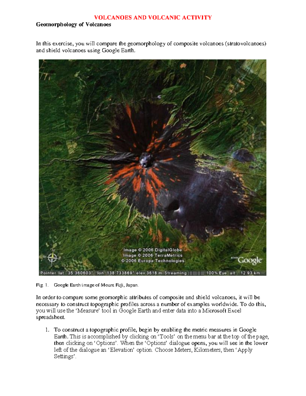 Geomorphology of Volcanoes - VOLCANOES AND VOLCANIC ACTIVITY ...