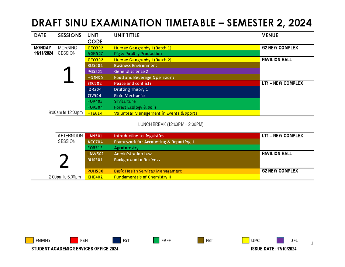 TIME Table Draft v1 - Can you provide some example and solution of ...