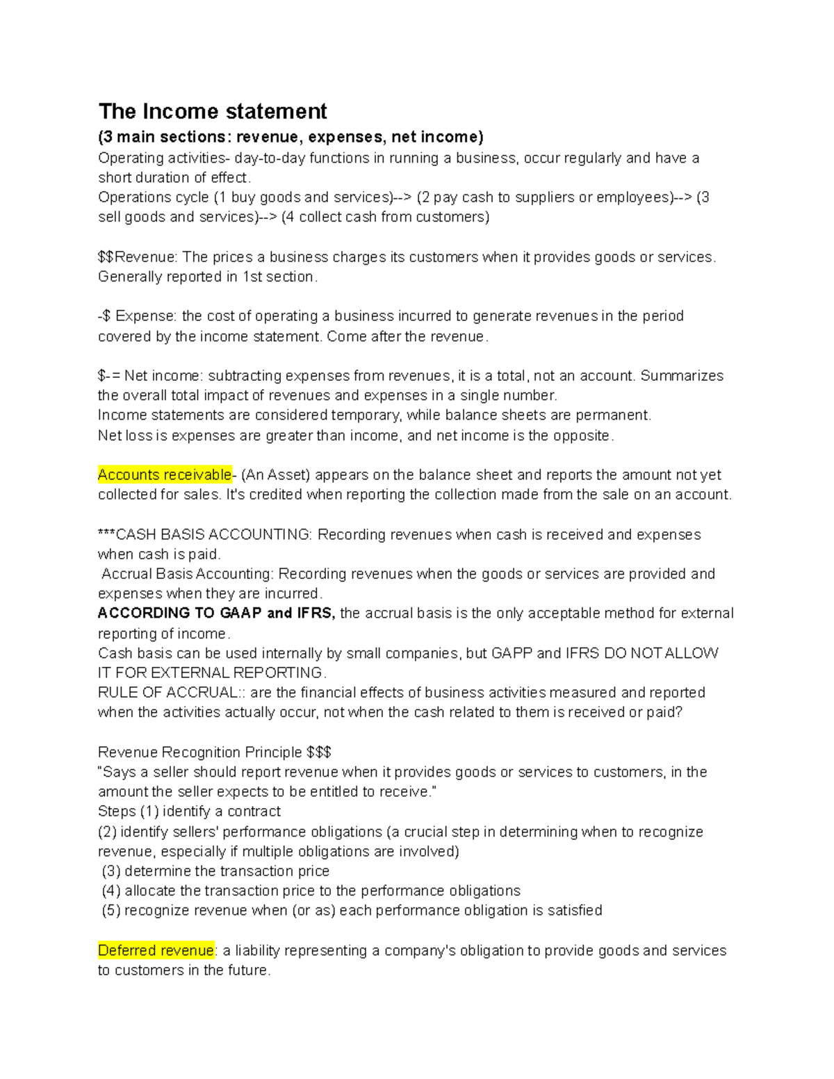 Complete Notes of CHP 3/ Lecture with Dr P - The Income statement (3 ...