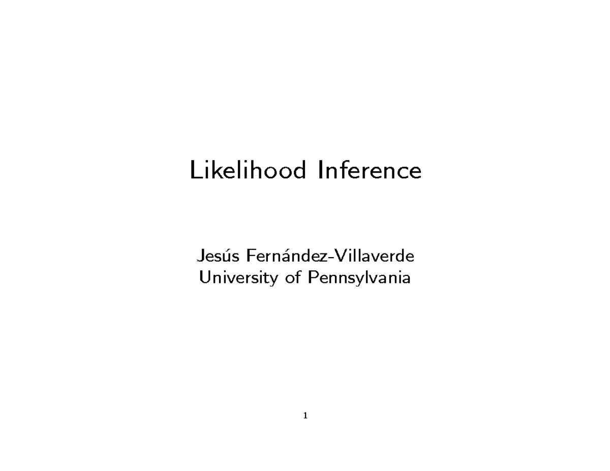 Lecture slides, lecture 4,5 - Likelihood inference and monte carlo ...