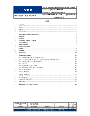 API 6D 2014 - norma especifica para cañerías y válvulas de petróleo incluyendo las erratas - Studocu
