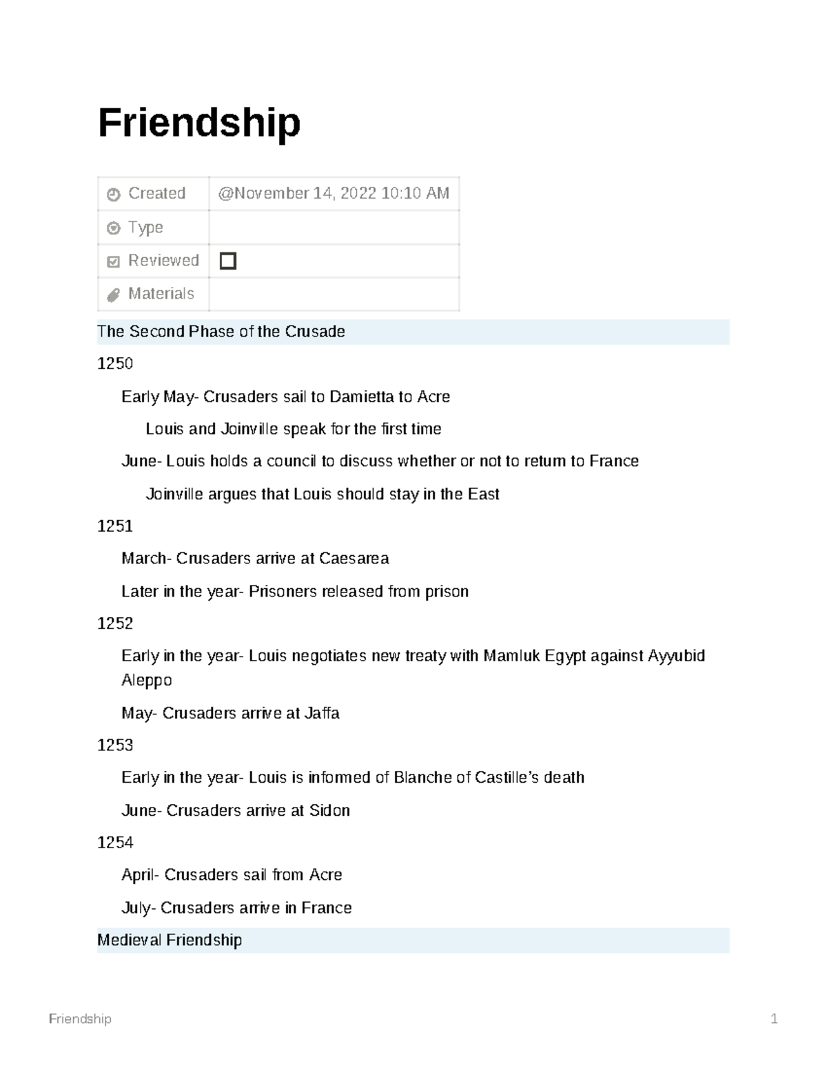 Friendship - Prof. Smith - Friendship 1 Friendship Created Type ...