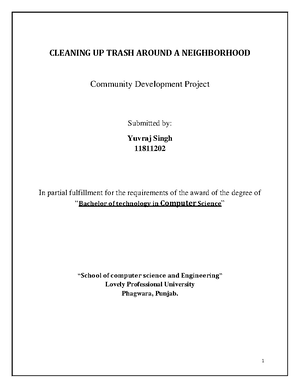 CDP report sample - Community development - LPU - Studocu