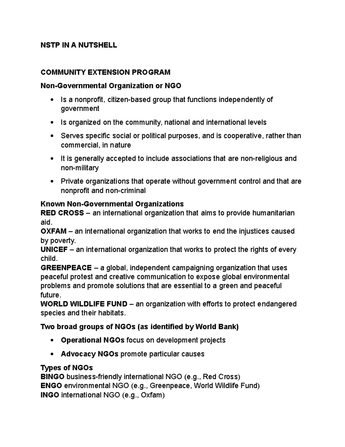NSTP IN A Nutshells - Understanding SELF - NSTP IN A NUTSHELL COMMUNITY ...