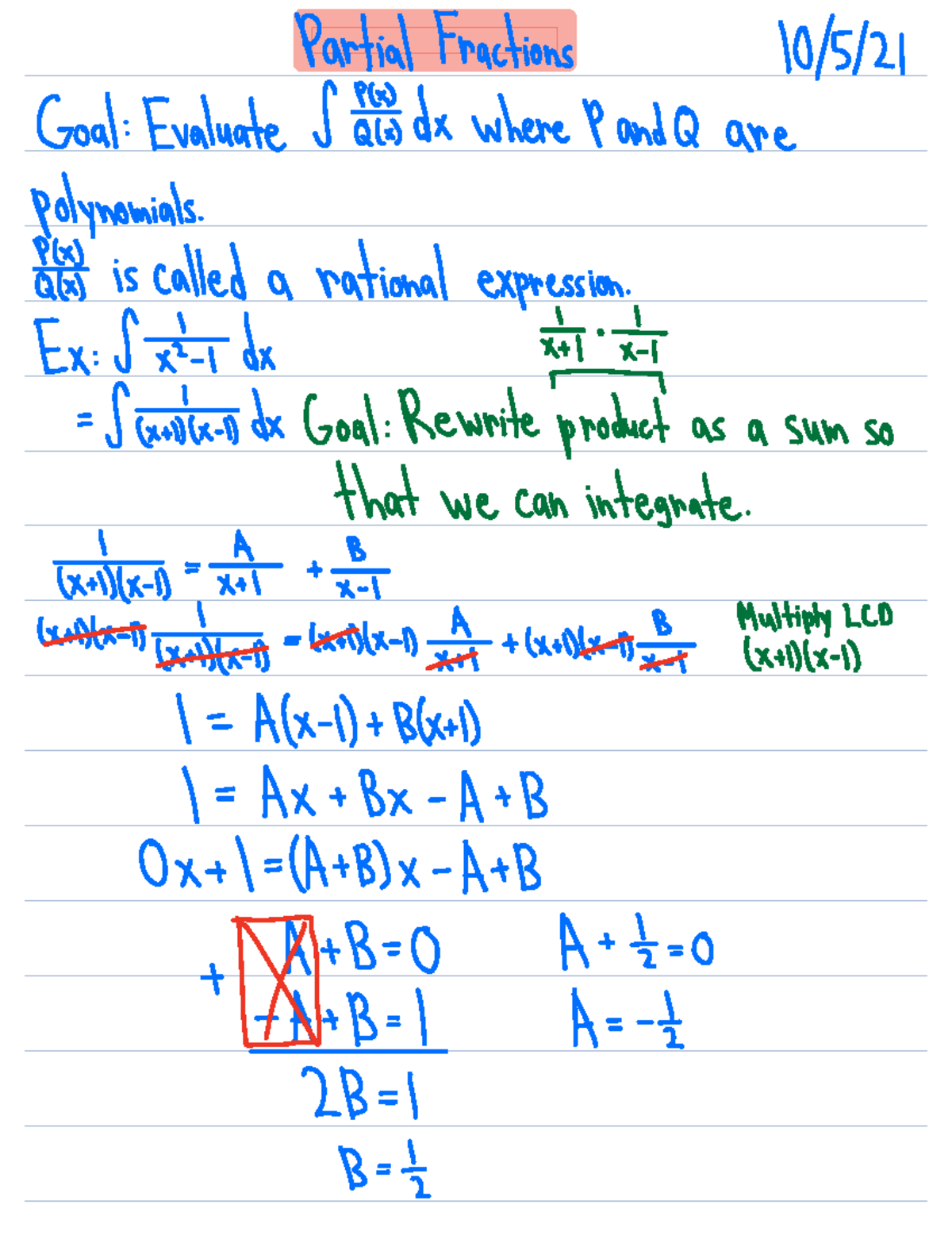 Partial Fractions(7.4) Case 1 - Partial Fractions 10521 Goal Evaluated ...