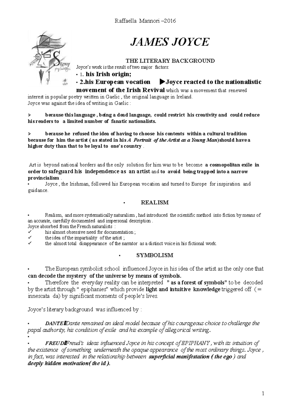 James-Joyce's life and works word document - Raffaella Mannori – JAMES ...