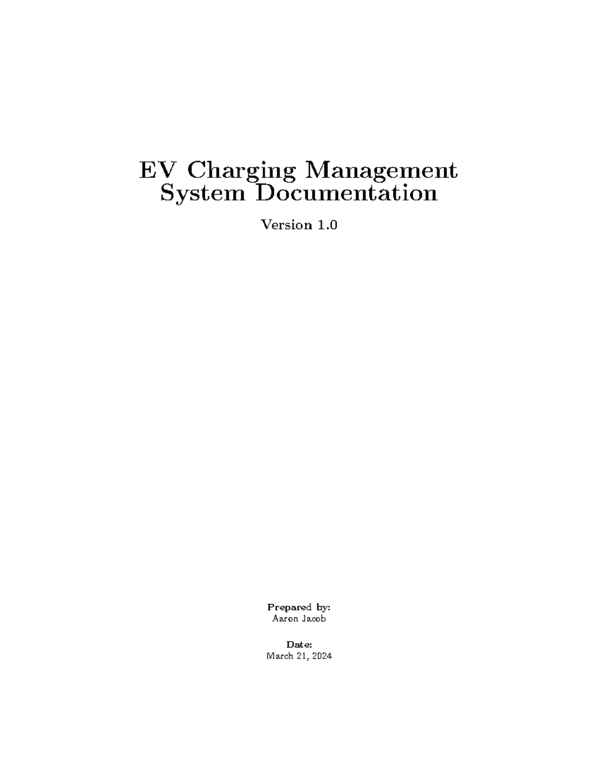 Documentation - EV Charging Management System Documentation Version 1 ...