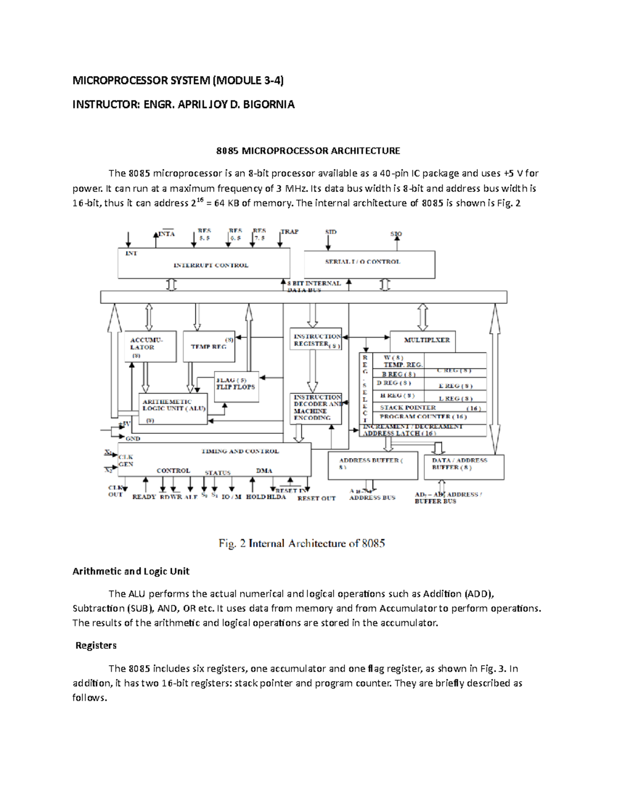 CCE 10 - Microprocessor Systems Module 3 & 4 - MICROPROCESSOR SYSTEM ...