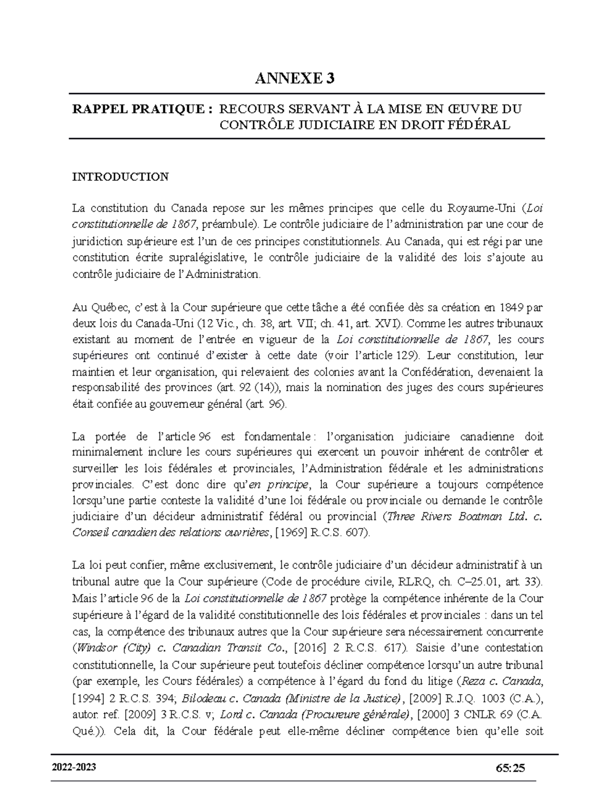 Annexe 3 - Rappel pratique - ANNEXE 3 RAPPEL PRATIQUE : RECOURS SERVANT ...