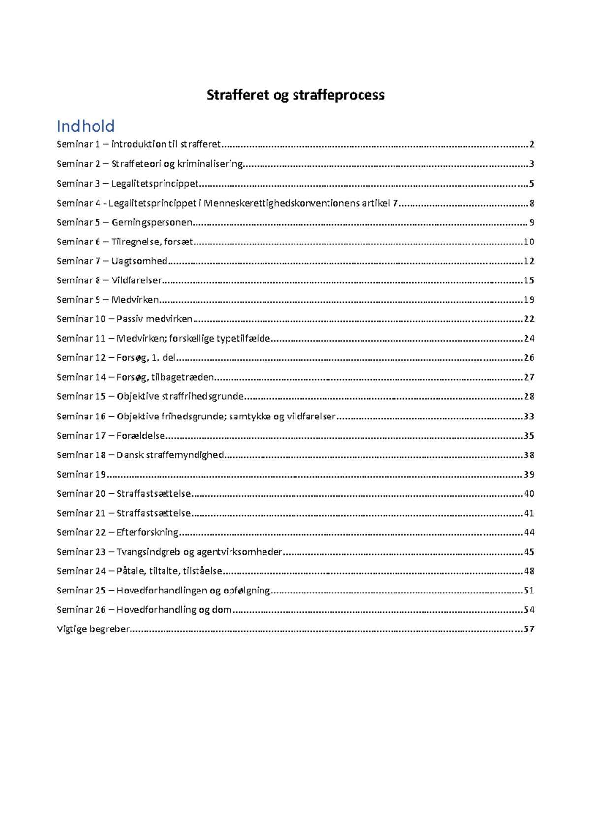 Noter - Strafferet og straffeprocess Seminar 1 – introduktion til - Studocu