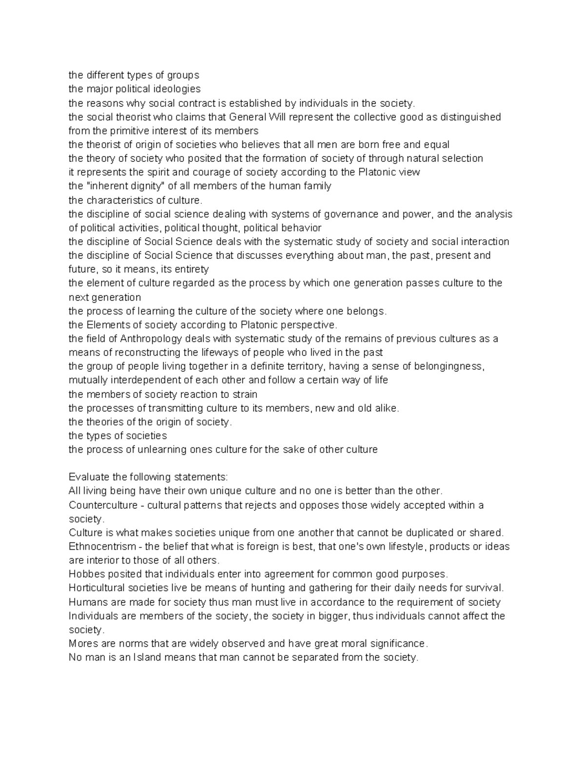 Cadag & Capin Collab - stem - the different types of groups the major ...