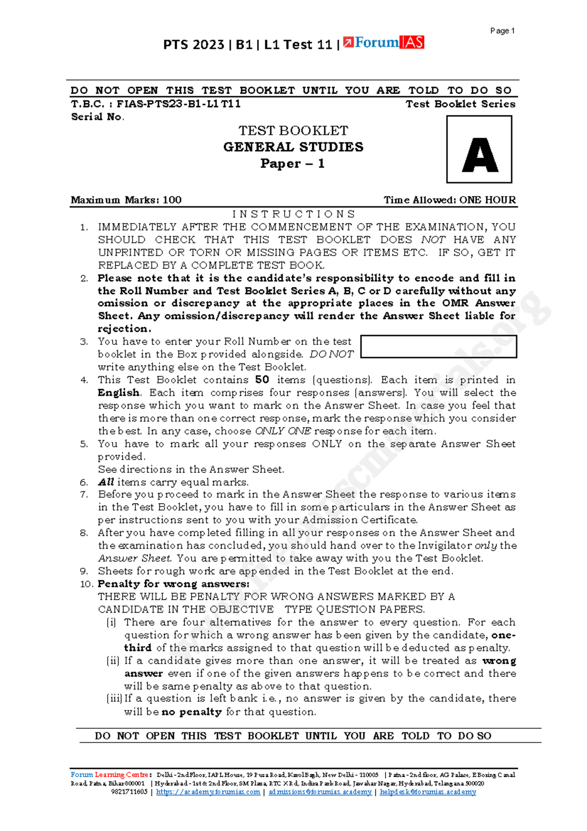 Forum CSP23T11Q freeupscmaterials - PTS 2023 | B1 | L1 Test 11 | Forum ...