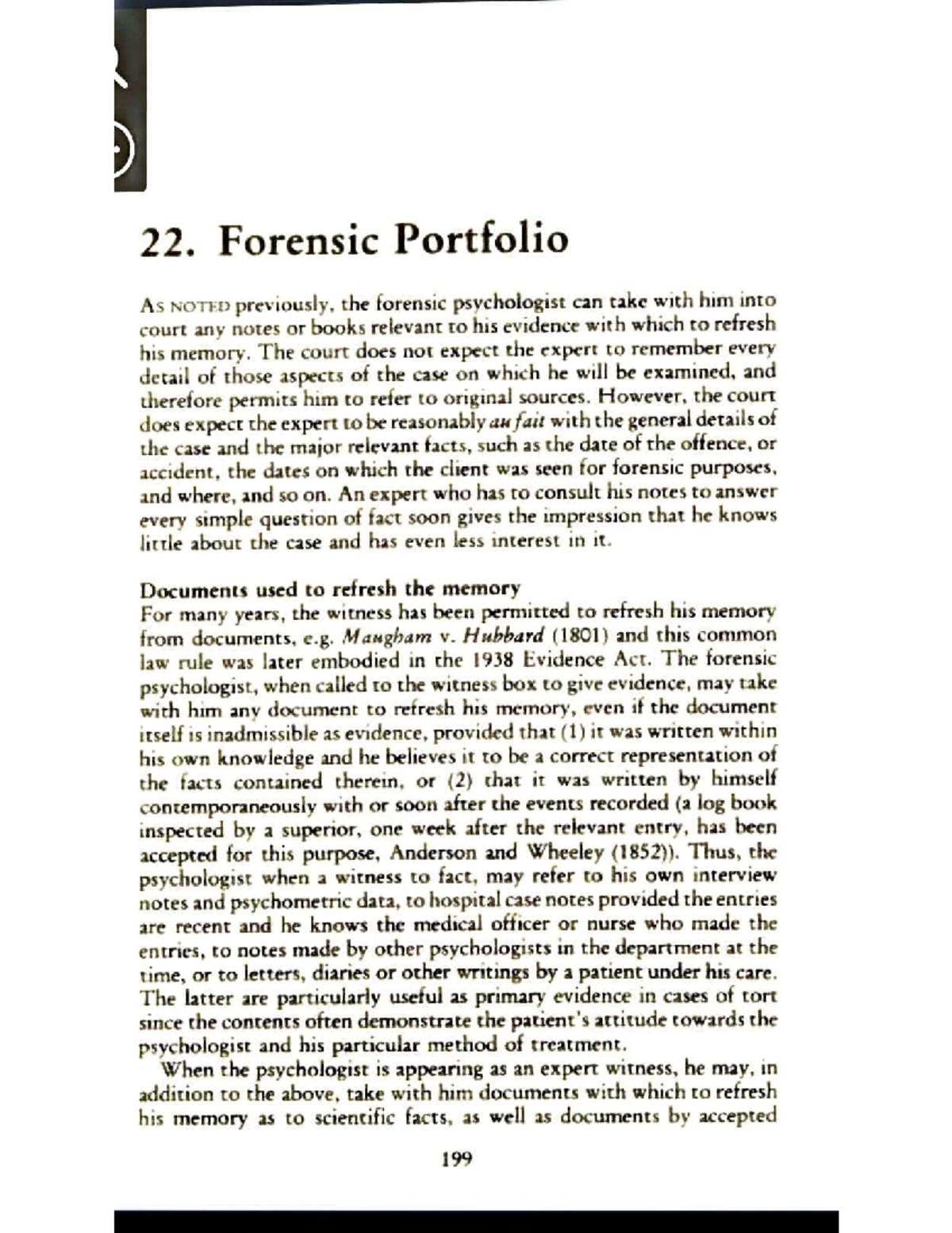 Forensic portfolio - Bachelor of Arts (Honours Course) (Psychology ...